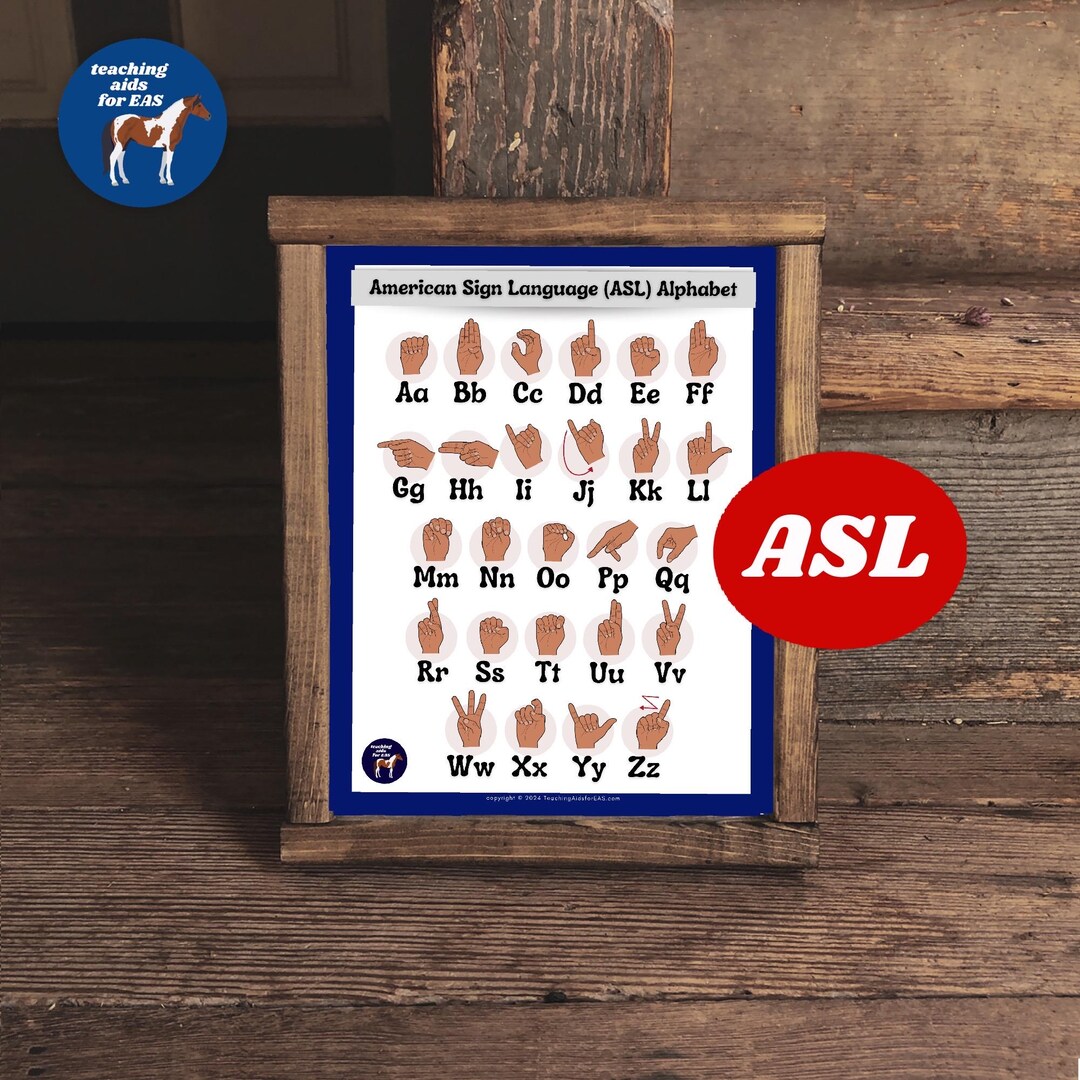 ASL Alphabet Poster Teaching Tools for Adaptive Riding Instructors ...