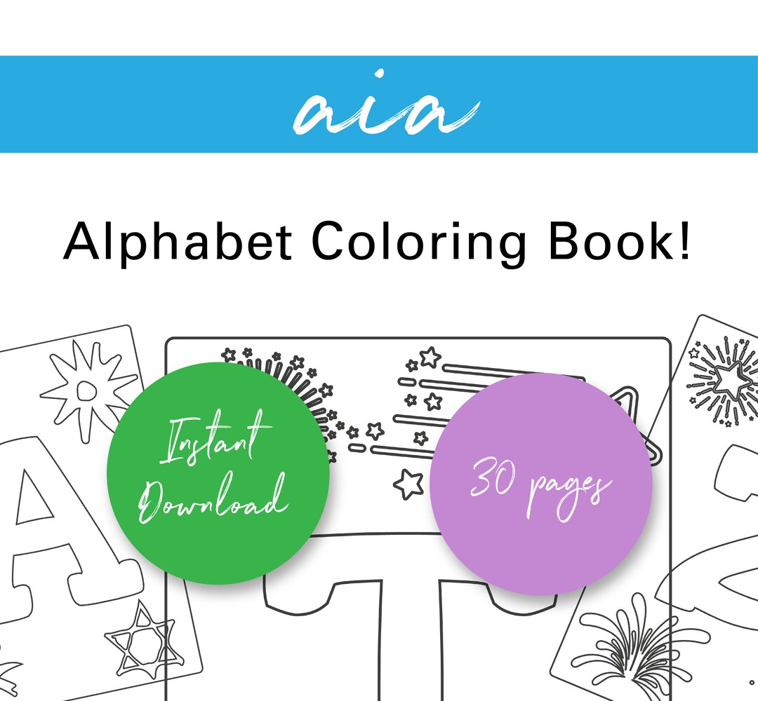 ALPHABET Coloring Book - Coloring Book for Kids - A-Z Coloring Book - A ...