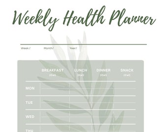 Weekly Meal Planner and Health & Wellness Tracker - Etsy