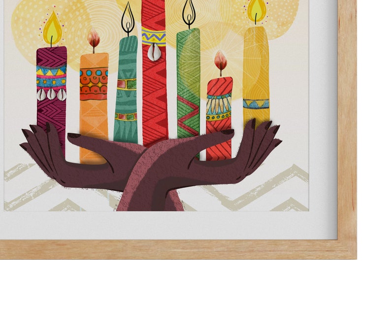 Kwanzaa Kinara Art Print, 7 Principles, African American Christmas ...