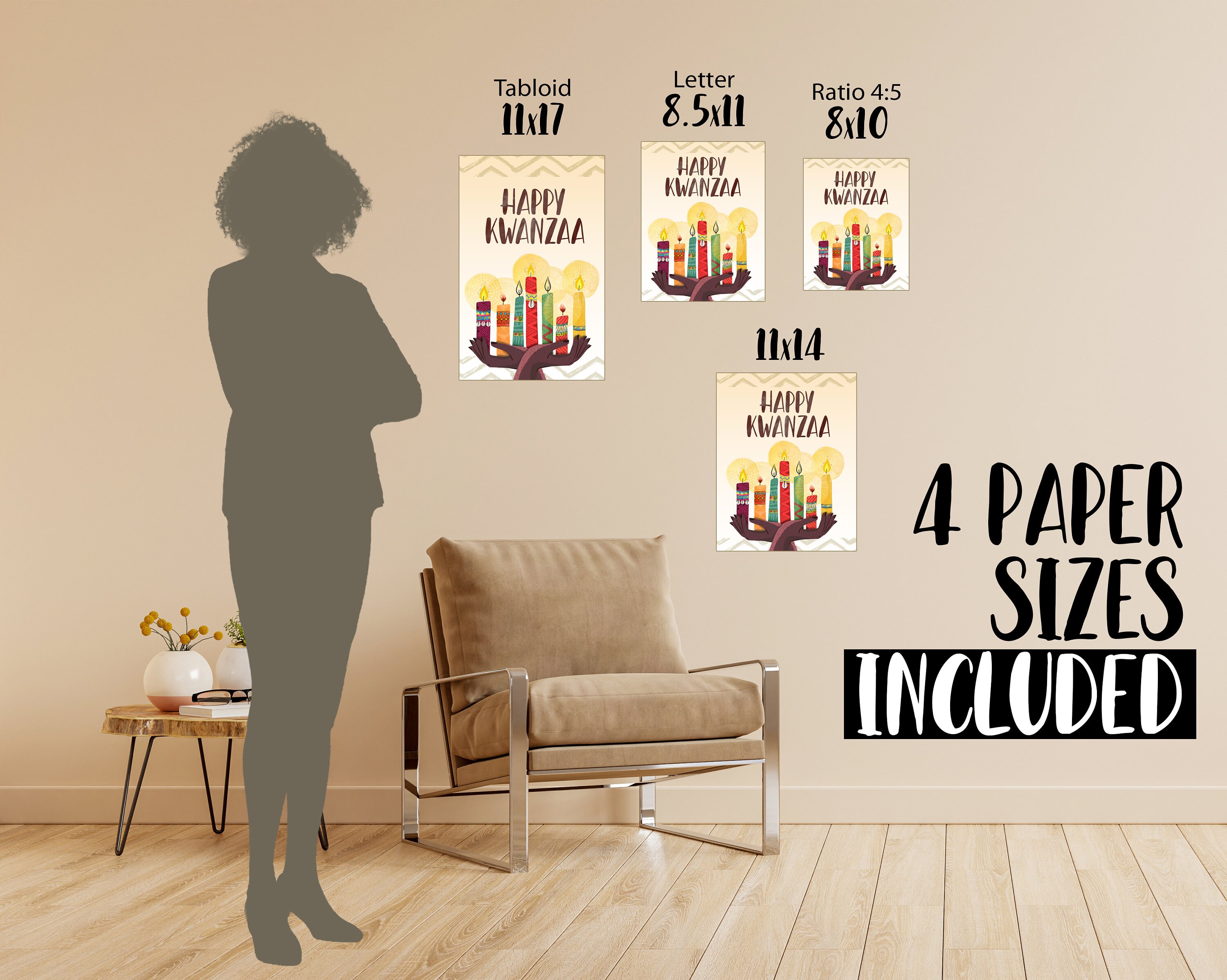 Kwanzaa Kinara Wall Art Printable Illustration, 7 Principles of Kwanzaa ...