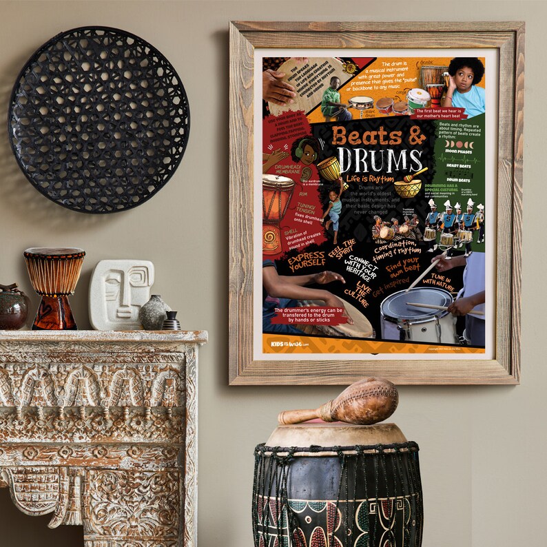 Black History Month and Black Music Poster, Learn About African Beats ...