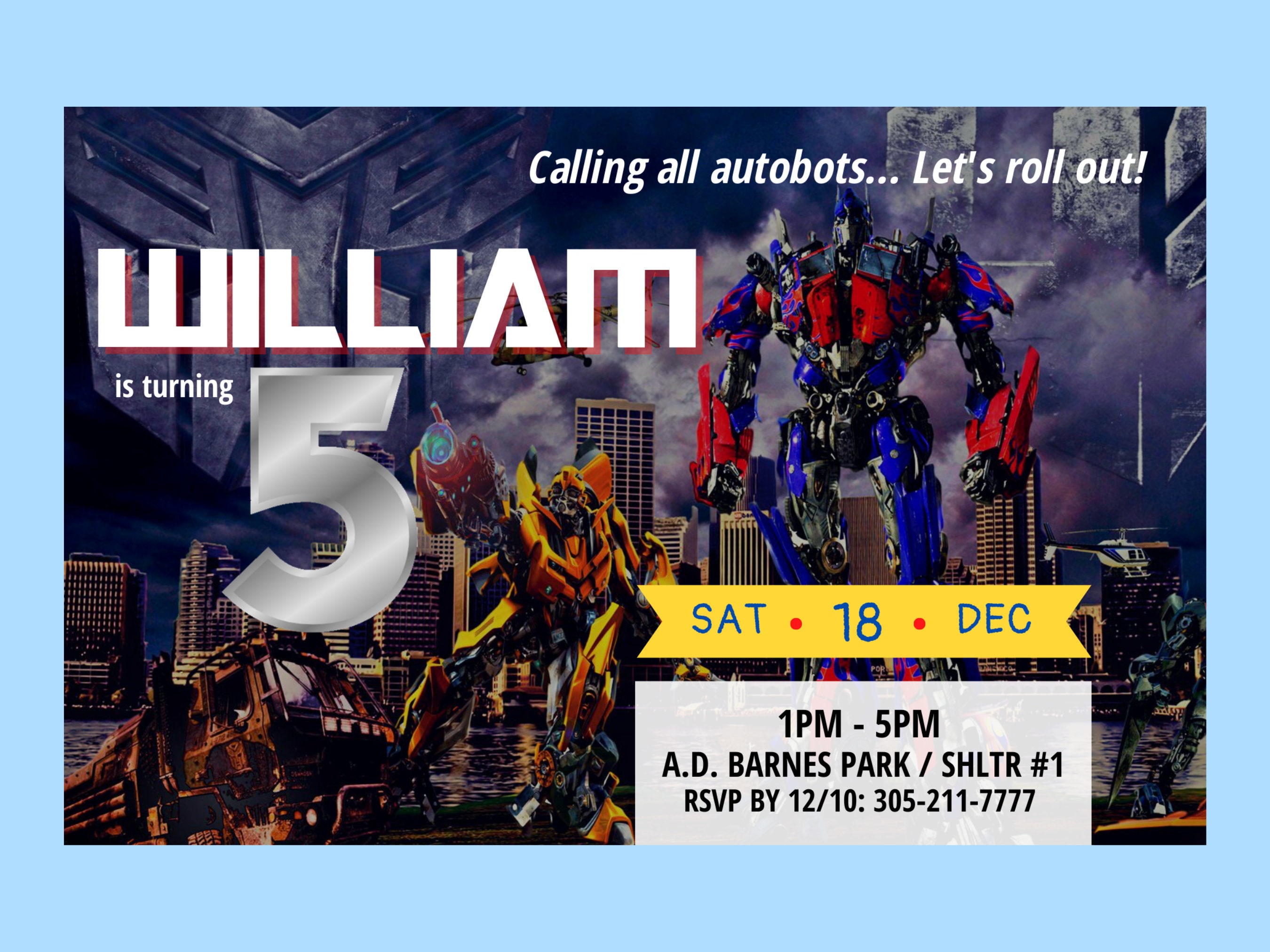 Transformers Birthday Custom Invitation - Etsy
