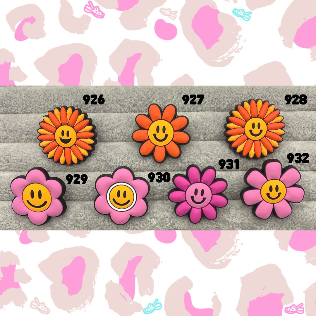 Retro Flower Power Charm Retro Croc Charm Flower Charm Mushroom Croc ...