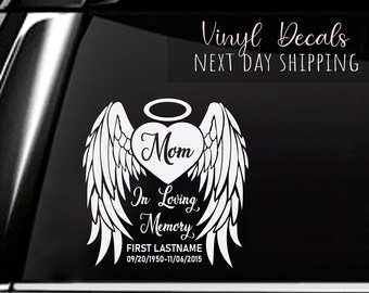 Give Heaven Some Hell Bereavement Car Decal Angels Wings - Etsy