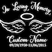 In Loving Memory Angel Wings Decal Family Memorial Decal - Etsy