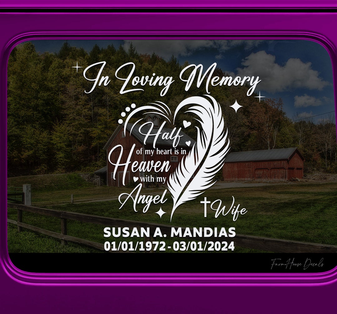 Half of My Heart is in Heaven Decal, in Loving Memory Decal, Family ...