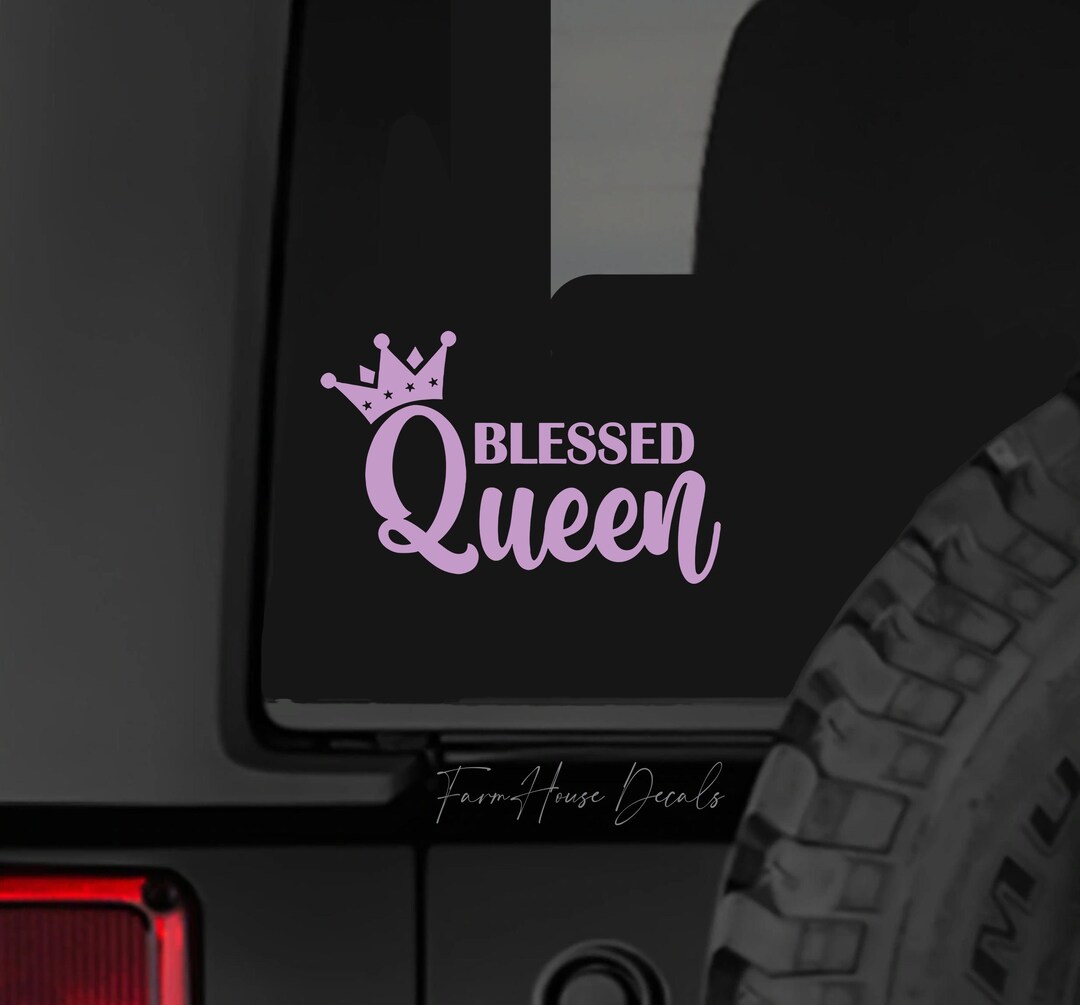 Blessed Queen Crown Decal, Car Window Decal, Mama Decal, Personalized ...