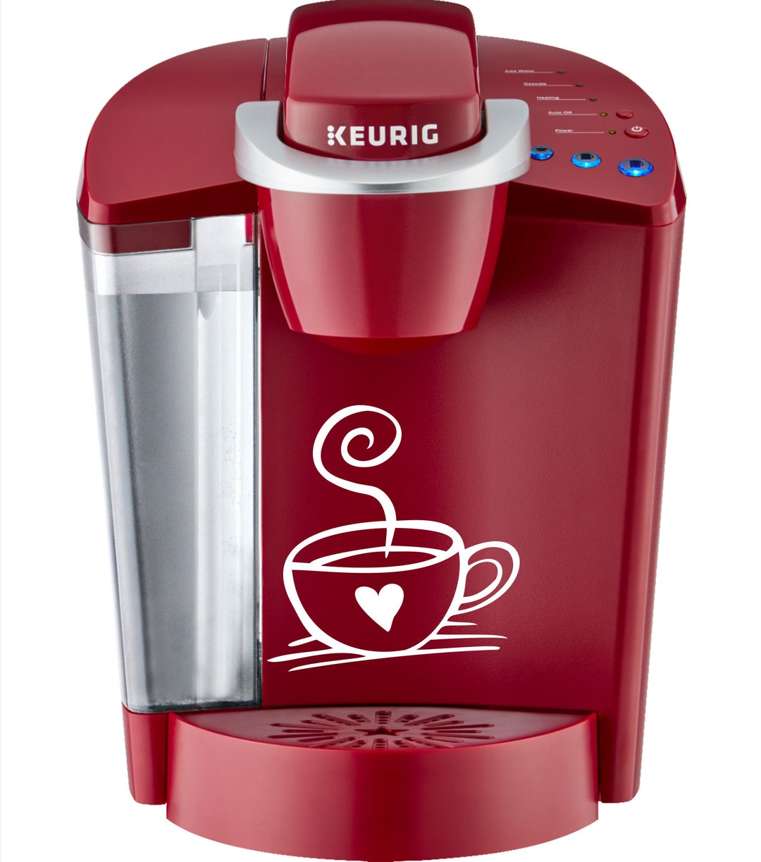 Coffee Cup Heart Vinyl Decal: Keurig Coffee Maker Sticker - Etsy