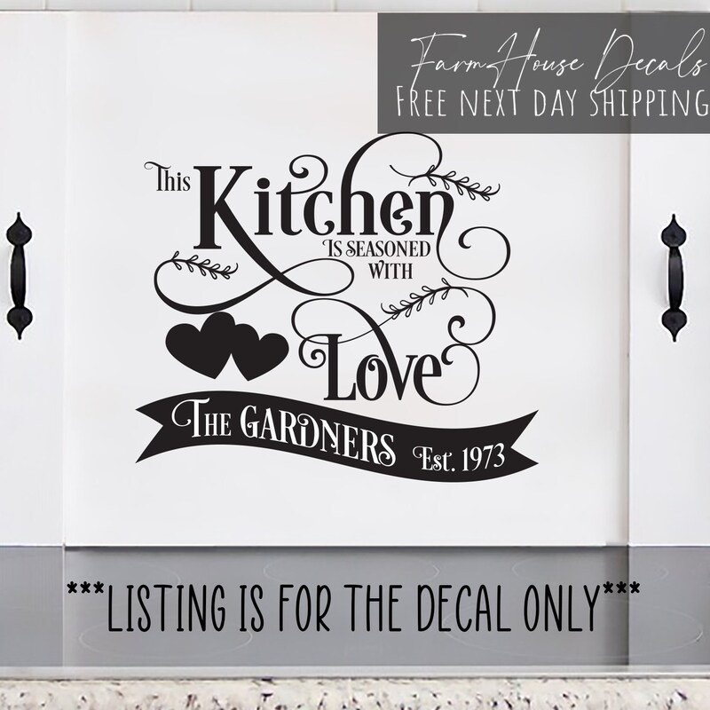 Kitchen Wall Decal - Etsy