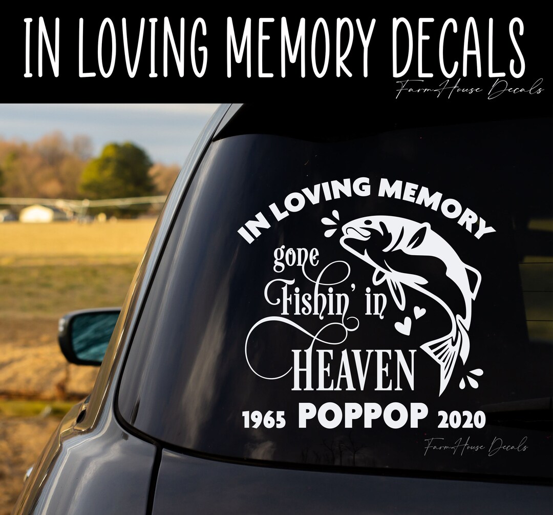 Fishing in Heaven Decal: in Loving Memory Car Window Sticker - Etsy