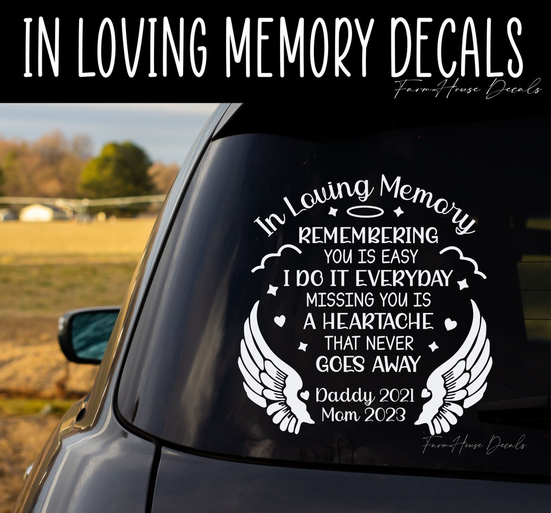 In Loving Memory Decal: Bereavement Car Window Sticker - Etsy