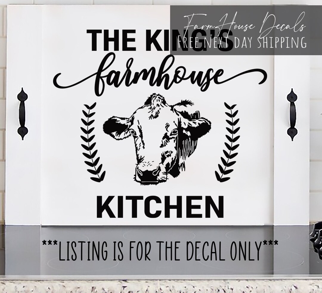 Farmhouse Kitchen Cow Decal | Kitchen Farmhouse Wall Decal | Split ...