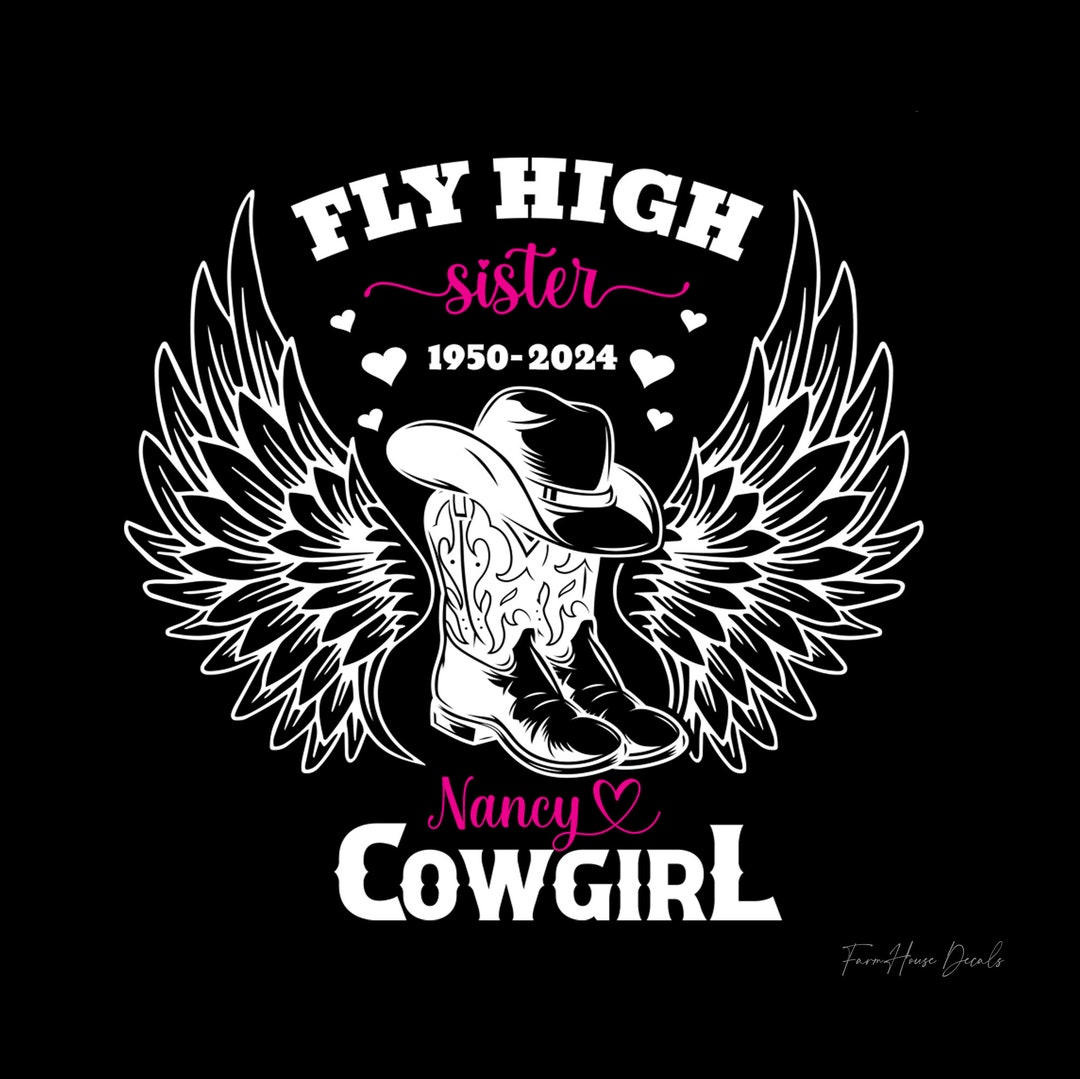 Fly High Cowgirl Memorial Decal: in Loving Memory Car Window Sticker - Etsy