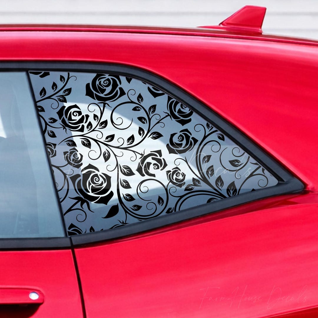 Elegant Swirl Rose Pattern - Car Window Decals - Etsy