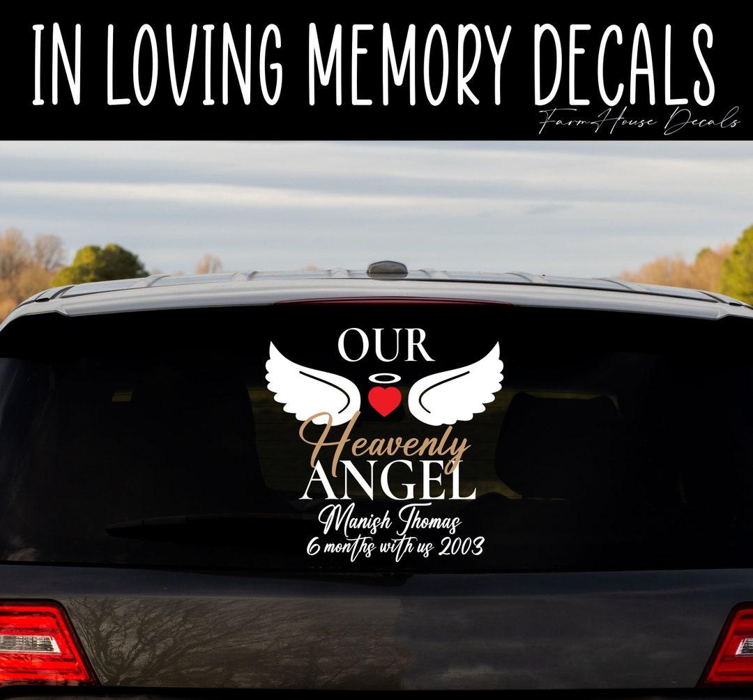 Our Heavenly Angel Wing Decal, Angel Baby, in Loving Memory, Family ...