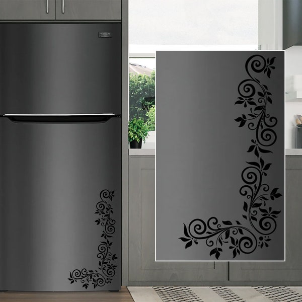 Floral Refrigerator Decal - Etsy