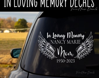 In Loving Memory Decal Praying Hands Family Memorial Decal Beloved Mom ...