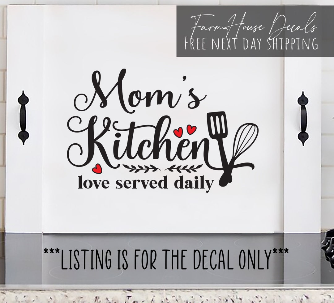 Mom's Kitchen Decal | Personalized Name Sticker |kitchen Wall Decal ...