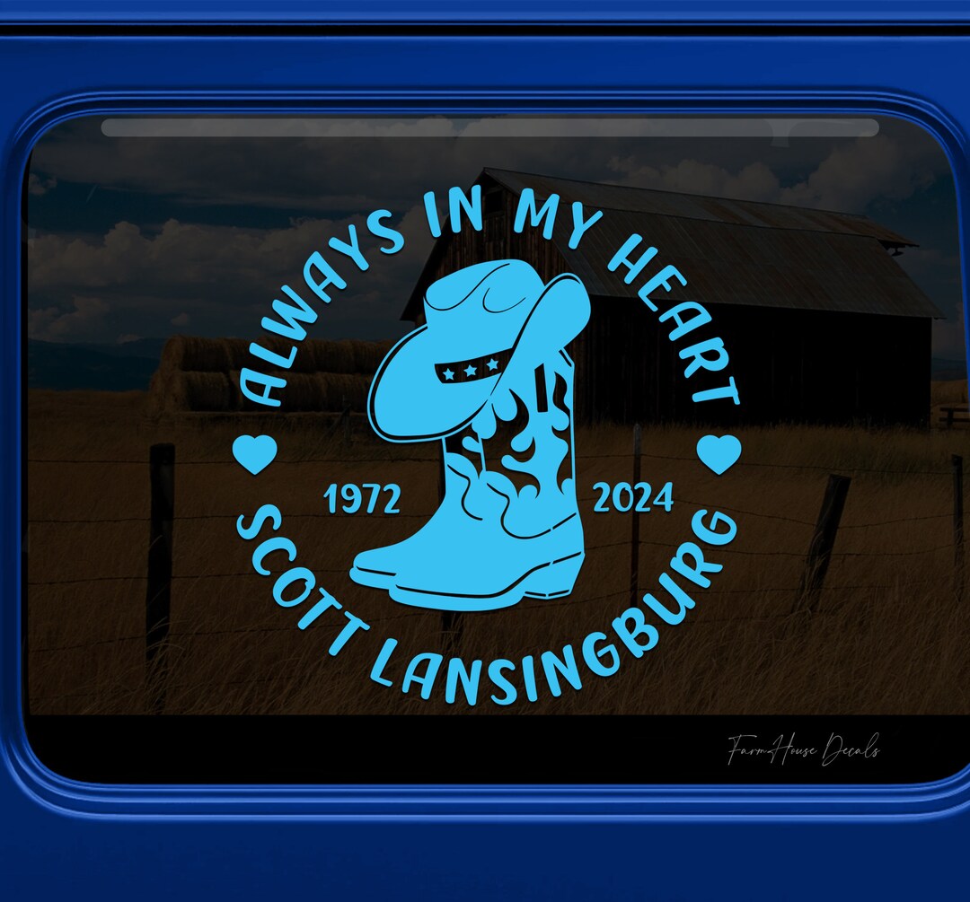 Cowboy Memorial Car Decal: in Loving Memory, Farmhouse Style - Etsy