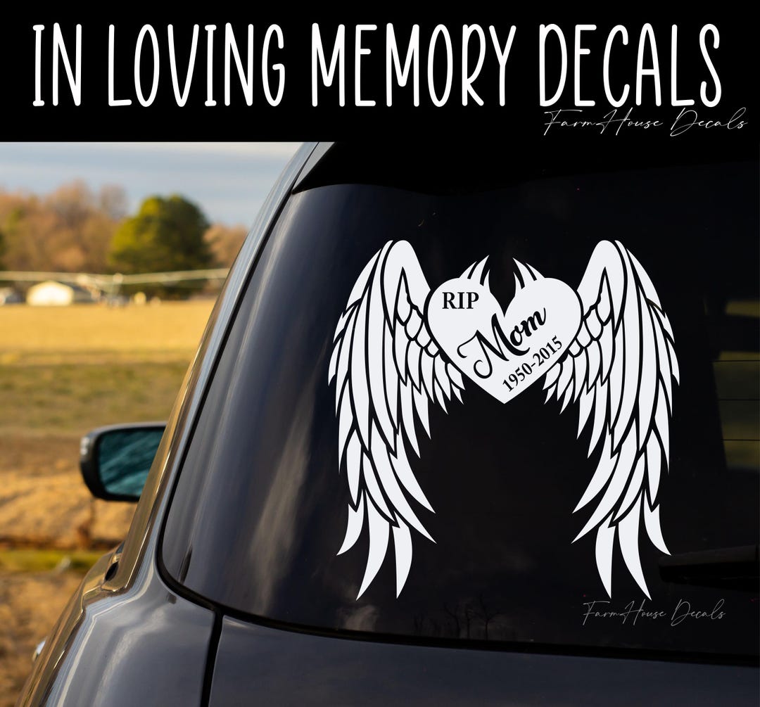 Heart & Angel Wings, Family Memorial, Always in My Heart Decal ...