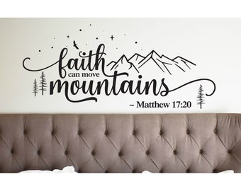 Scripture Wall Decal Bible Verse Wall Sticker Bedroom Wall Decor Above ...