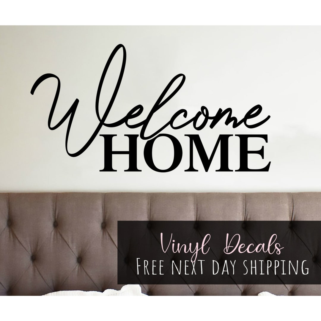 Welcome Home Vinyl Wall Decal: Farmhouse Family Room Decor - Etsy