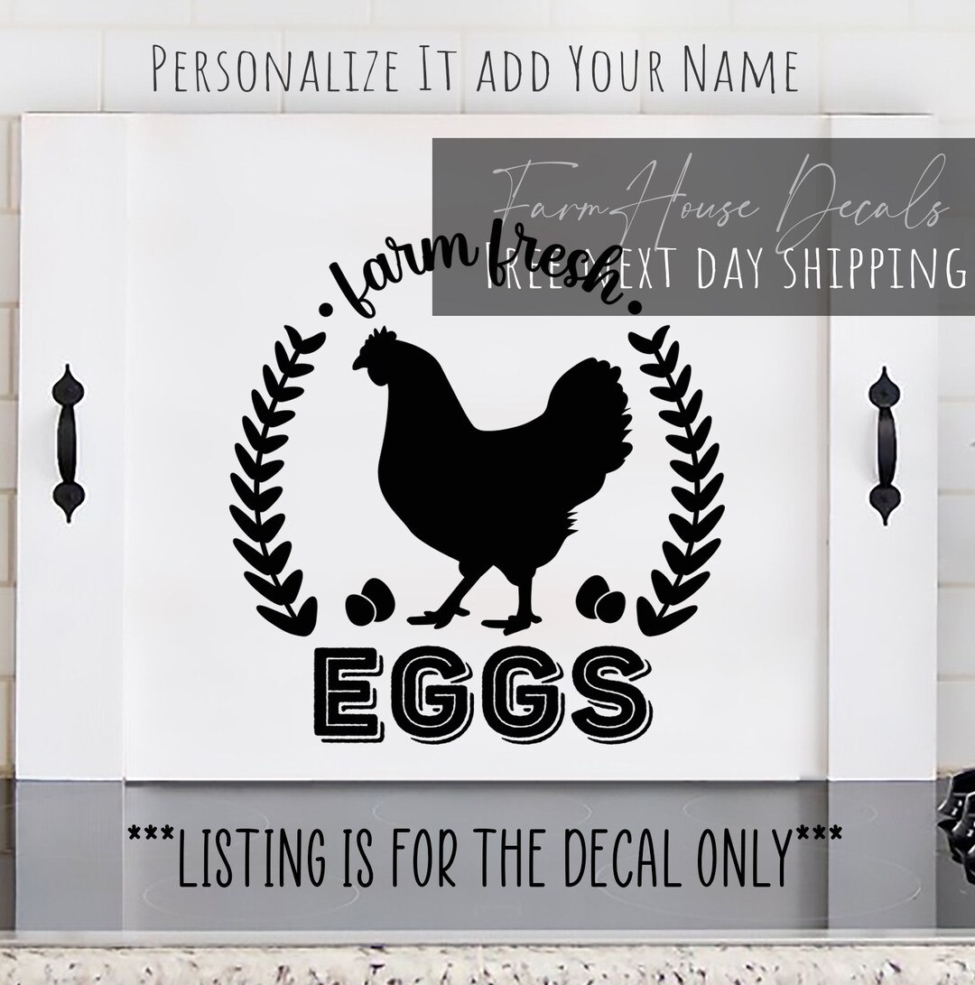 Chicken Farm Fresh Eggs Personalized Decal From Farmhouses Decals - Etsy