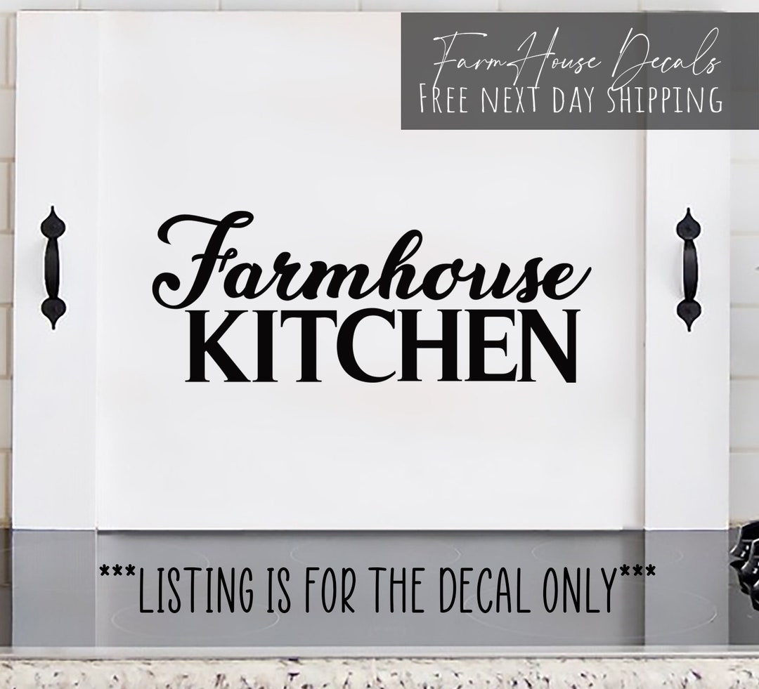 Farmhouse Kitchen Decal | Kitchen Farmhouse Wall Decal | Split Utensil ...