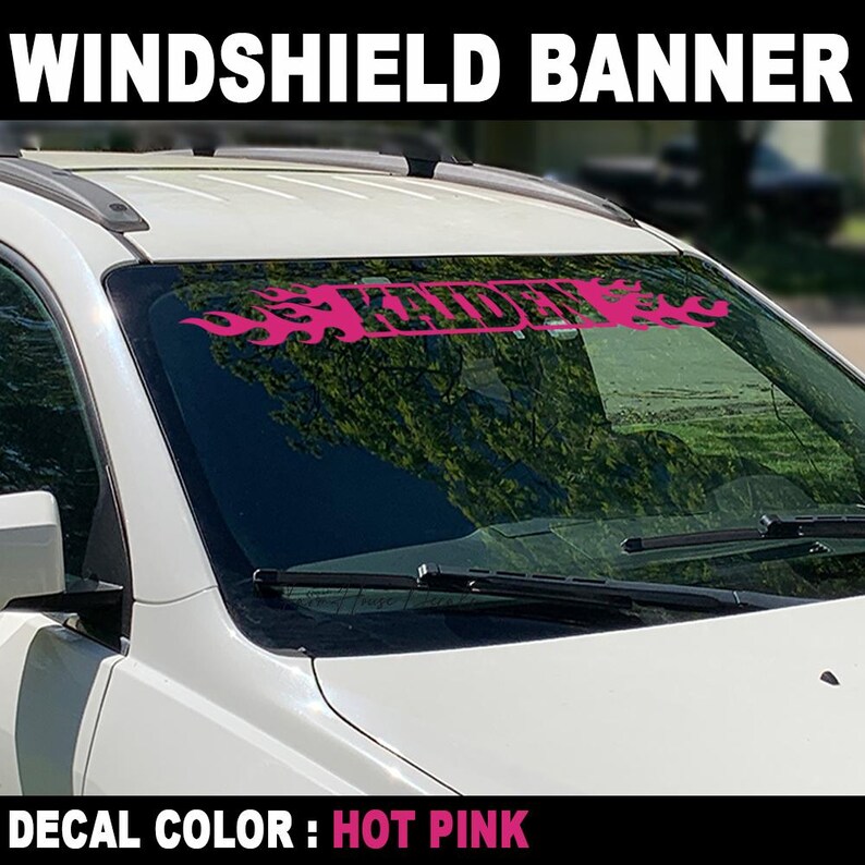 Custom Name Flames Windshield Banner: Car Truck Window Decal - Etsy