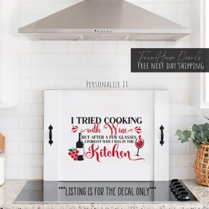 Cooking With Wing Decal | Kitchen Farmhouse Wall Decal | Split Utensil ...