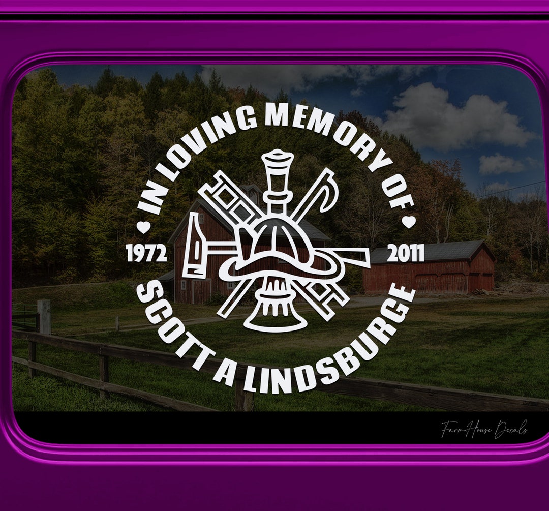 In Loving Memory Firefighter Decal: Family Memorial Sticker - Etsy