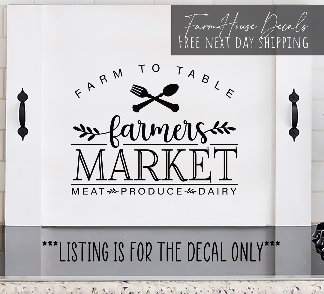 Farm to Table - Farmers Market Decal | Family Name | Noodle Board ...
