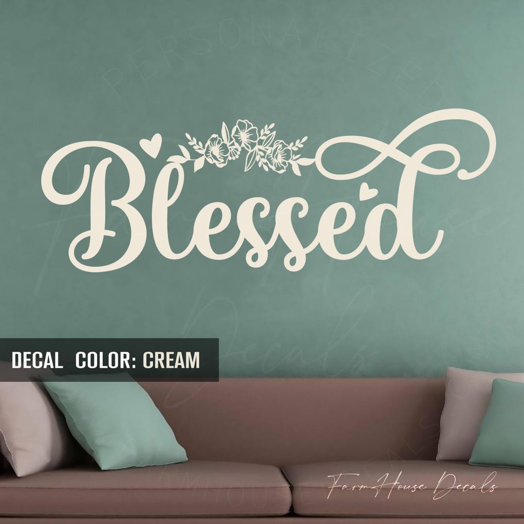 Blessed Decal: Farmhouse Vinyl Decor - Etsy