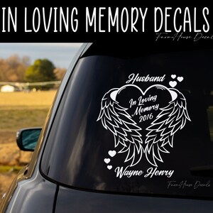 In Loving Memory Angel Wings Decal | Family Memorial Decal | Beloved ...