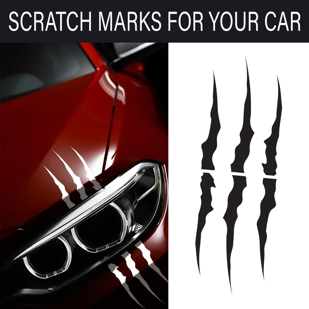Scratch Mark Decals for Your Headlights, Car Claw Marks Decals ...