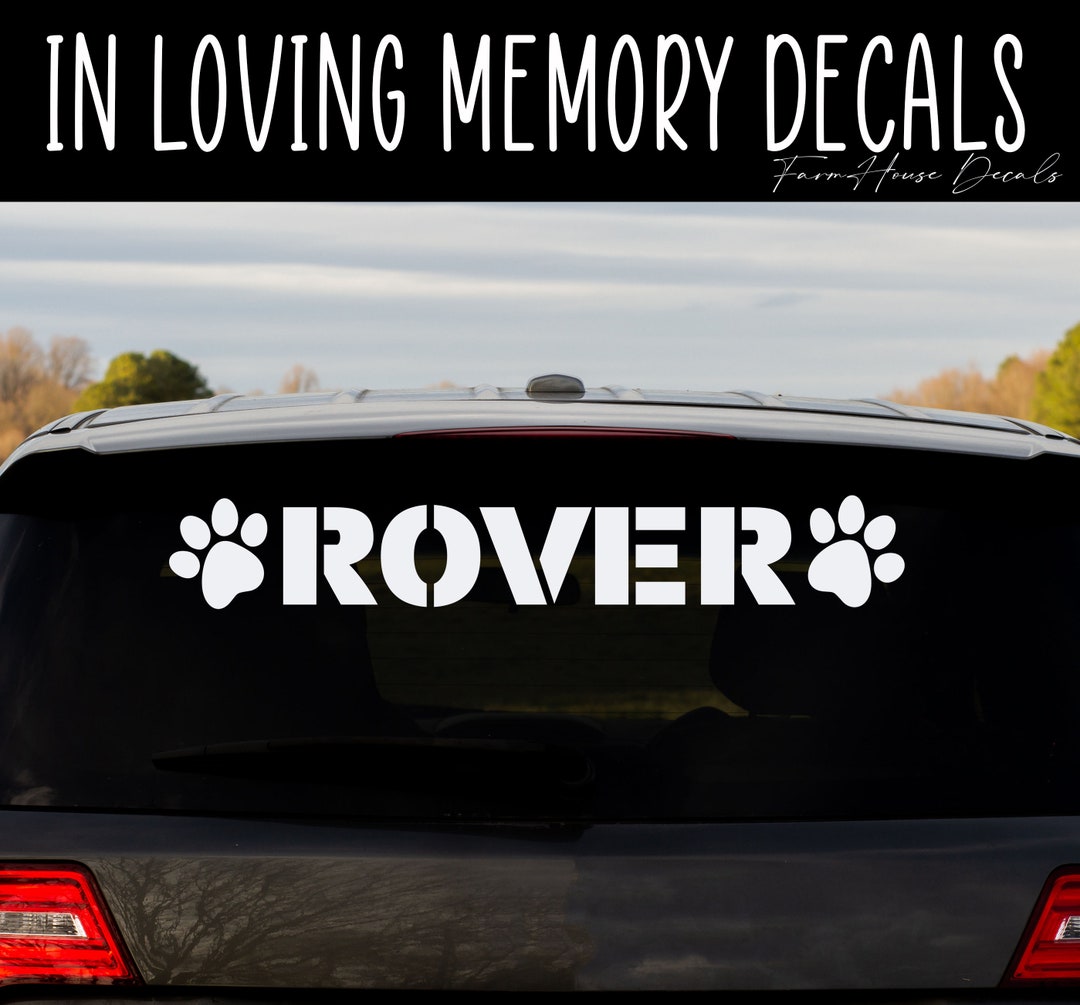 Pet Name Decal, in Loving Memory Decal, Pet Paws, Pet Name Sticker ...