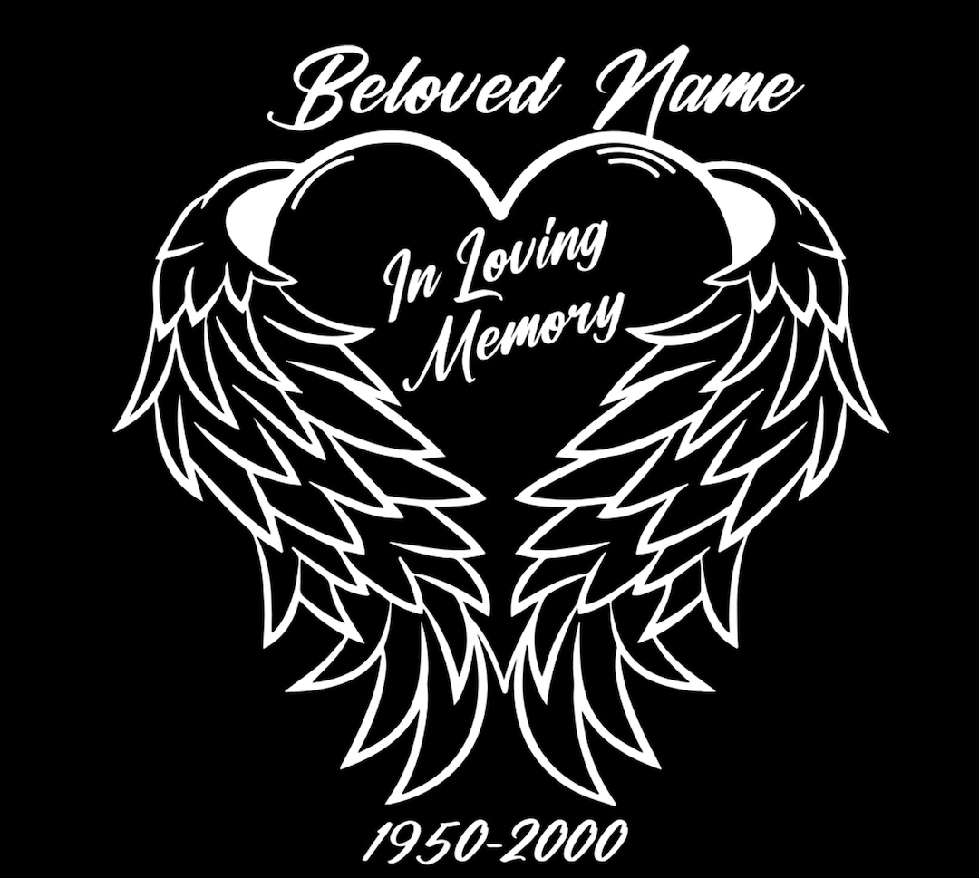 In Loving Memory Angel Wings Decal Family Memorial Decal - Etsy