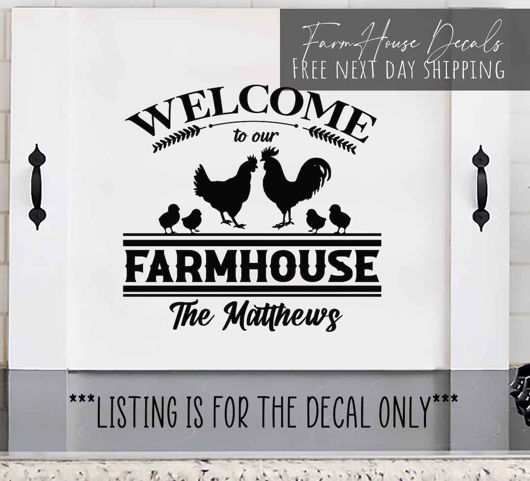 Welcome to Our Farmhouse Decal Family Name Noodle Board Sticker Farm ...