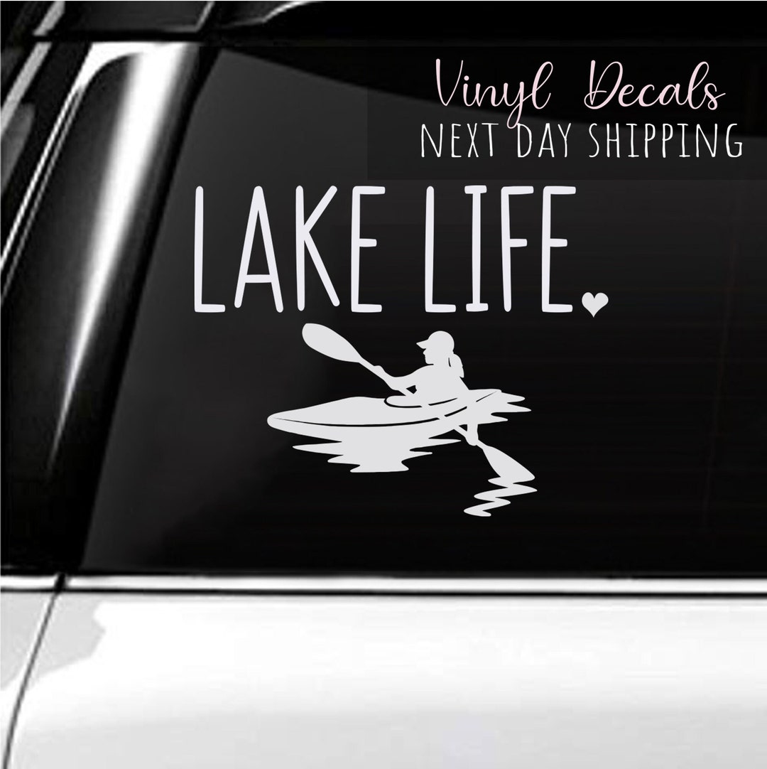 Lake Life Kayaking Vinyl Decal: Car, Laptop, Window Sticker - Etsy