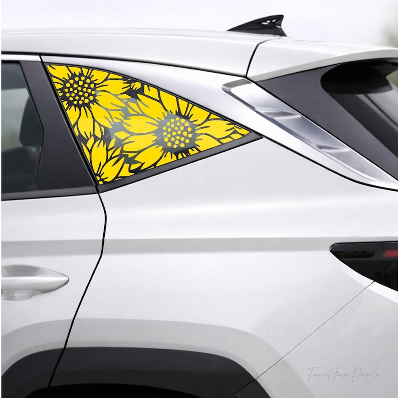 Bold Sunflower Pattern - Car Window Decals - Etsy