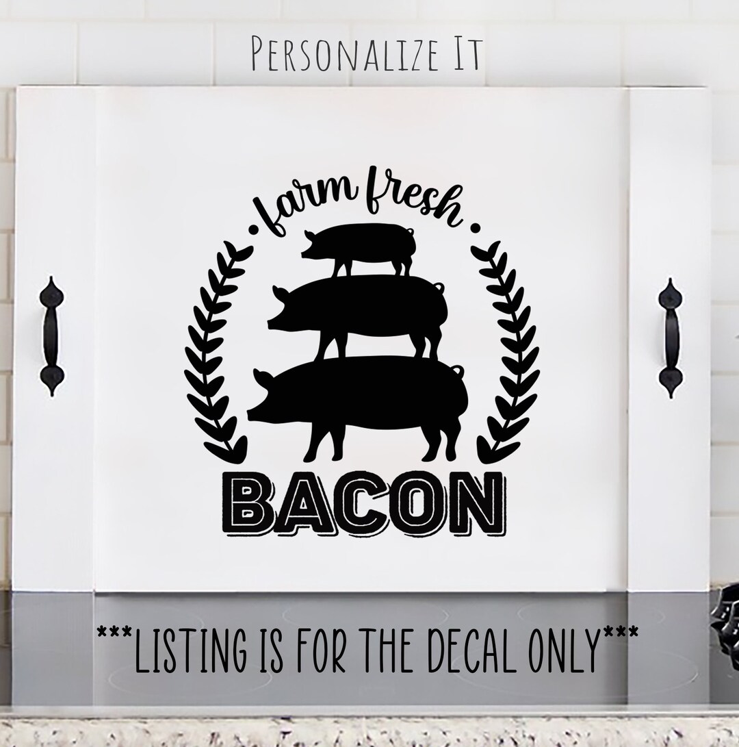 Pigs Farm Fresh Bacon | Farm Animals | Noodle Board Sticker | Farm ...