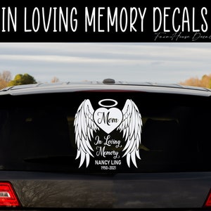 In Loving Memory Decal, Angel Wings, Family Memorial, Always in My ...