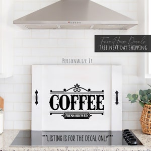 Coffee Fresh Brewed Wall Decal Coffee Bar Sign Coffee Kitchen Wall Sign ...