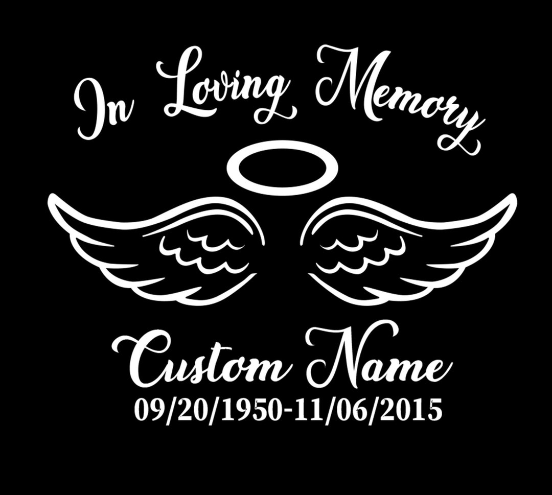 In Loving Memory Angel Wings Decal Family Memorial Decal - Etsy