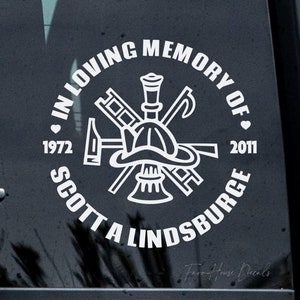 In Loving Memory Firefighter Decal: Family Memorial Sticker - Etsy