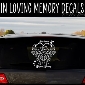 In Loving Memory Angel Wings Decal | Family Memorial Decal | Beloved ...