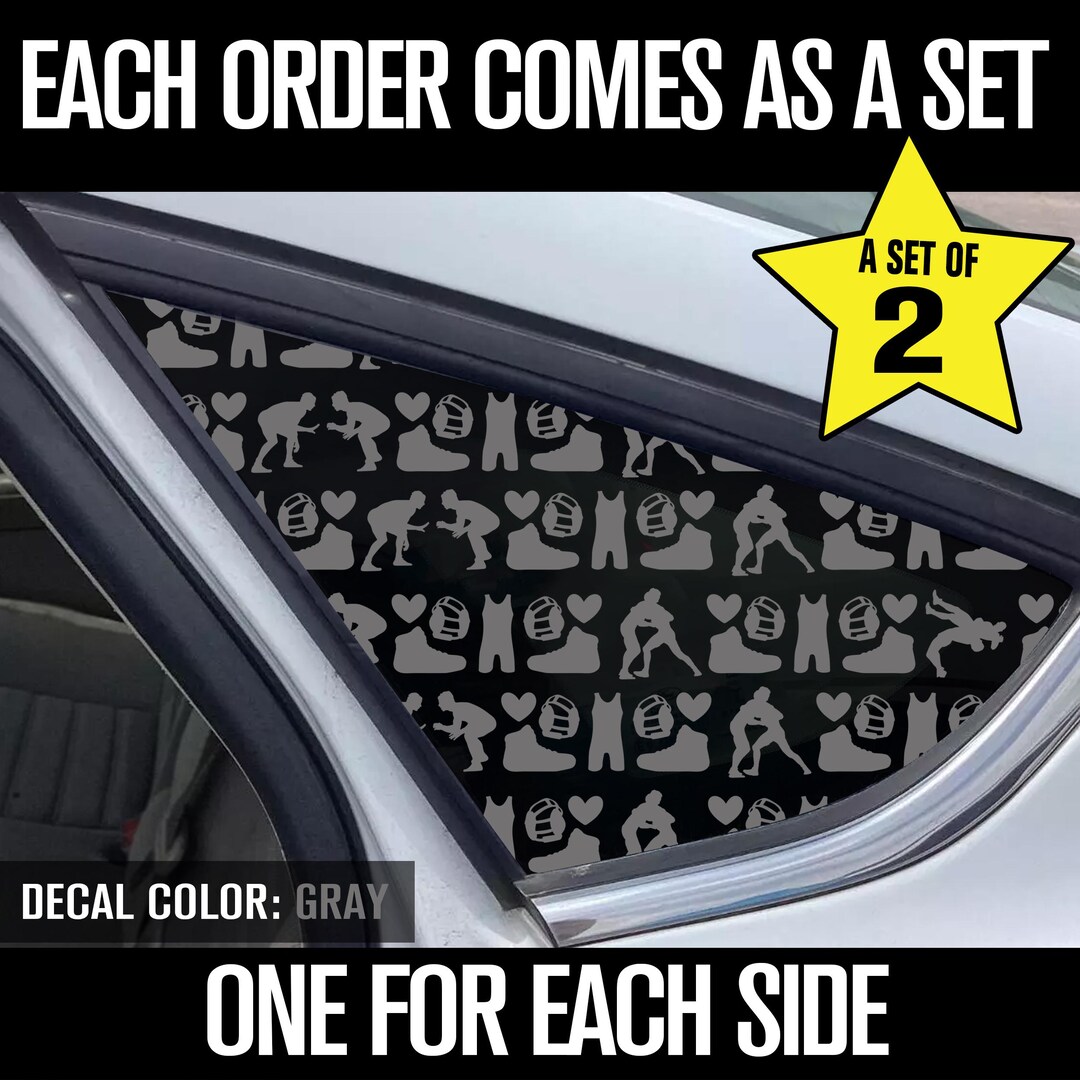 Wrestling Pattern Decal, Rear Quarter Window Decal Set of 2, Window ...