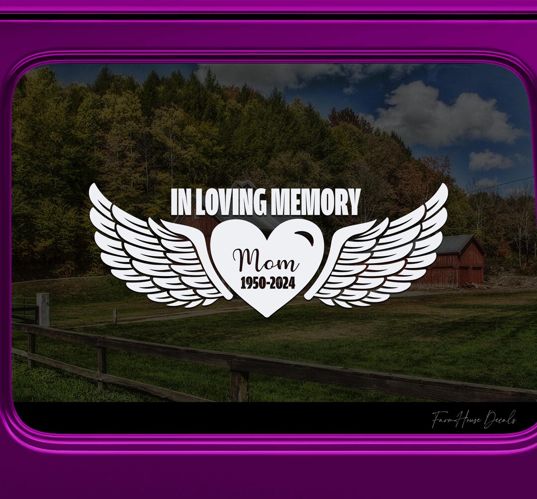 In Loving Memory Decal: Family Memorial Car Window Sticker - Etsy