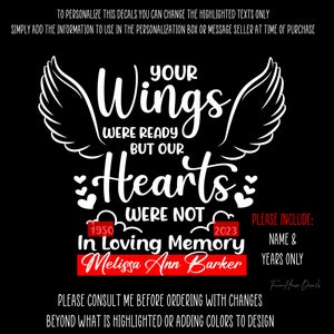 Memorial Car Window Decal: in Loving Memory, Bereavement Gift - Etsy